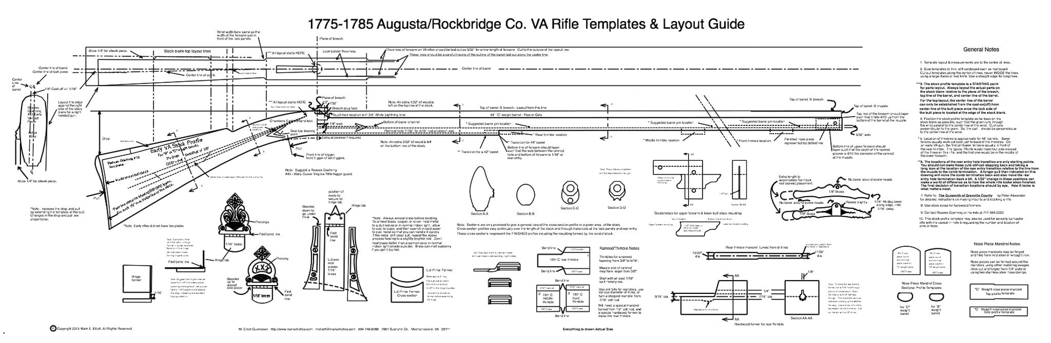 Early Virginia Longrifle Templates & Layout Guide - Mark Elliott